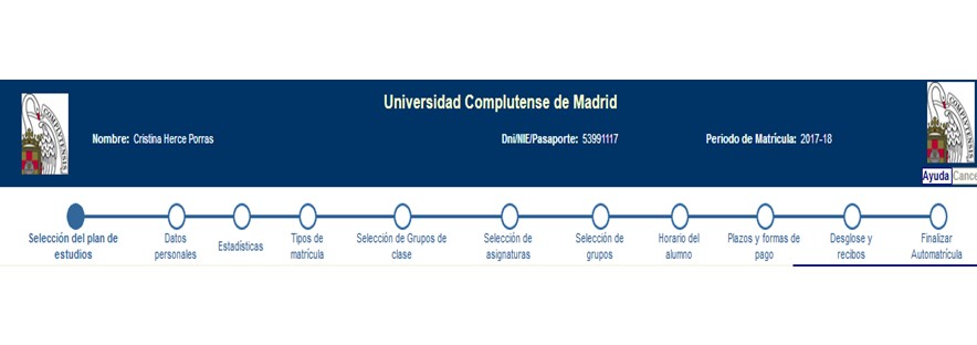 Matrícula de Másteres | Universidad Complutense de Madrid
